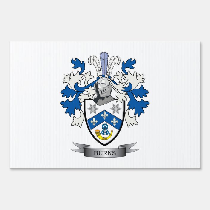 Burns Family Crest Coat of Arms Yard Sign | Zazzle.com