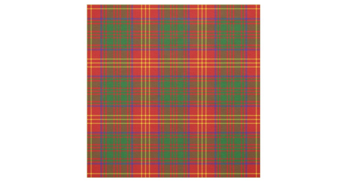 Burns Tartan Print Fabric | Zazzle
