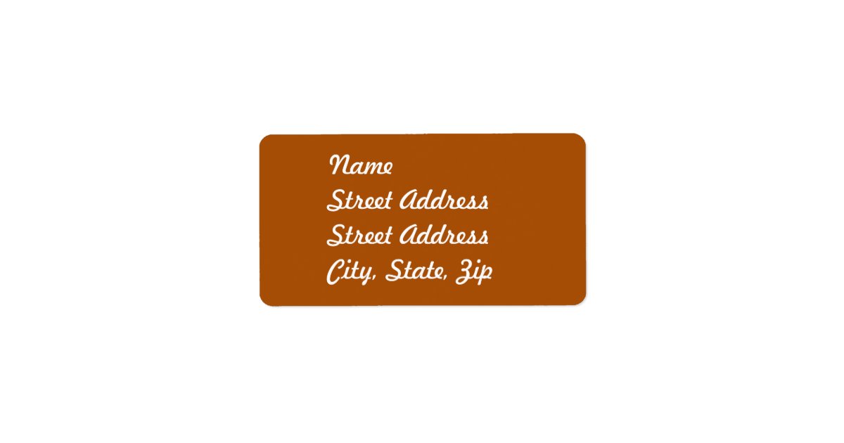 Burnt Orange Address Sticker | Zazzle