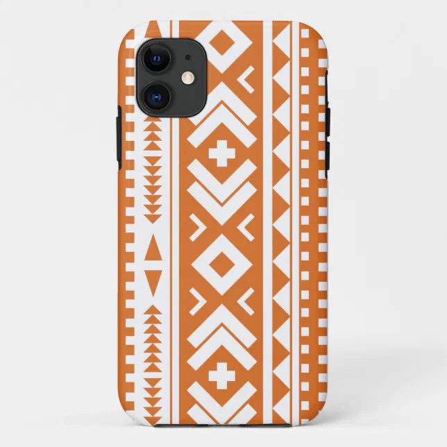 Burnt Orange Aztec Print Phone Case | Zazzle