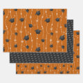 Burnt Orange & Black Graduation Cap Toss Wrapping Paper Sheets | Zazzle