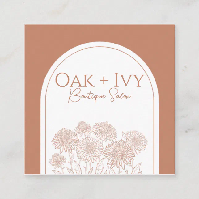 burnt orange boho business card | Zazzle
