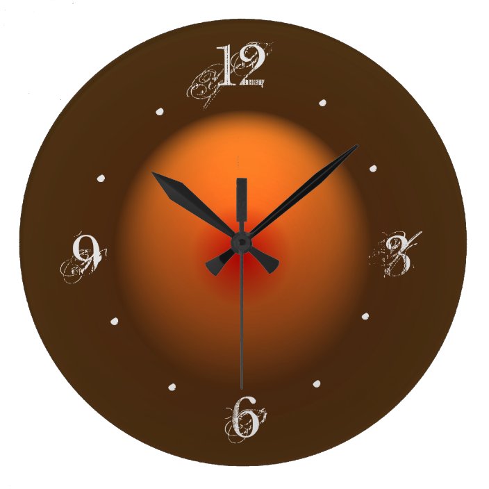 Burnt Orange/Brown Illuminated Design Wall Clock | Zazzle