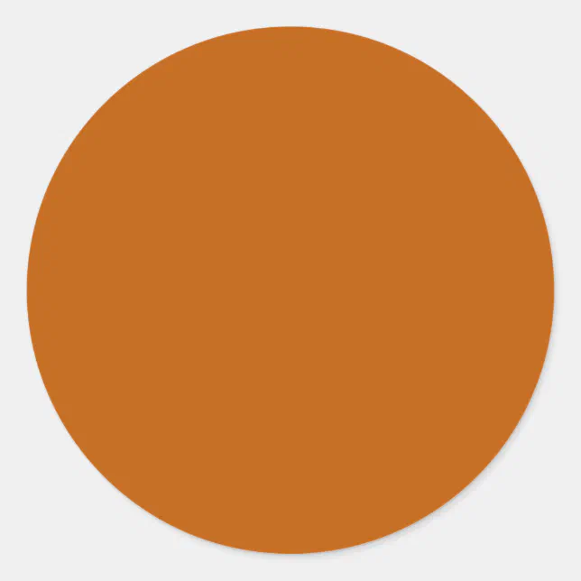 Burnt Orange Classic Round Sticker | Zazzle