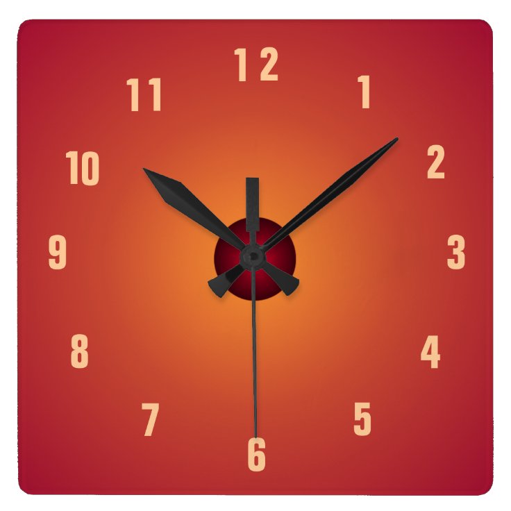 Burnt Orange Clock> Kitchen Clocks | Zazzle