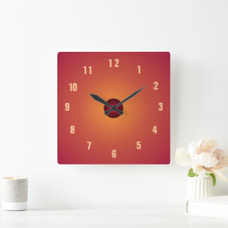 Burnt Orange Clock> Kitchen Clocks | Zazzle