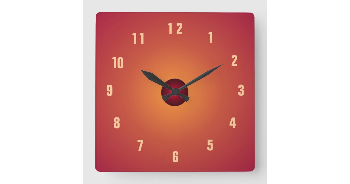 Burnt Orange Clock> Kitchen Clocks | Zazzle