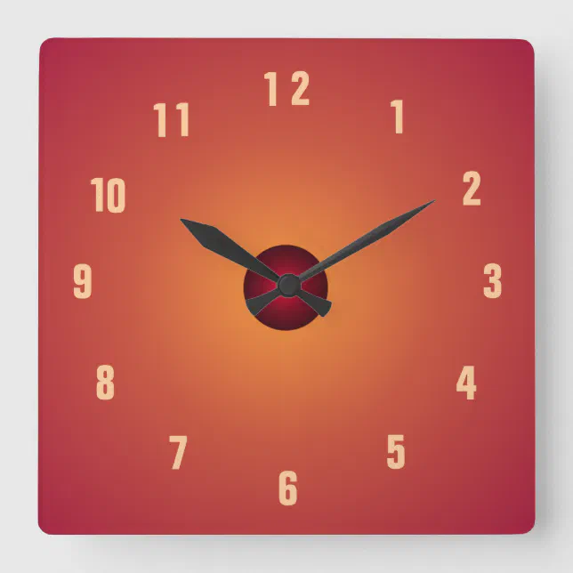 Burnt Orange Clock> Kitchen Clocks | Zazzle