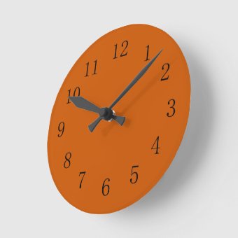 Burnt Orange Earth Tone Kitchen Wall Clock | Zazzle