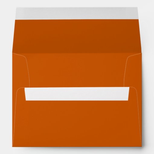 Burnt Orange Elegant Script Return Address Wedding Envelope | Zazzle