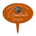 Burnt Orange Graduate Custom Graduation Party Cake Topper | Zazzle