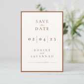 Burnt Orange Minimalist Save the Date Card | Zazzle