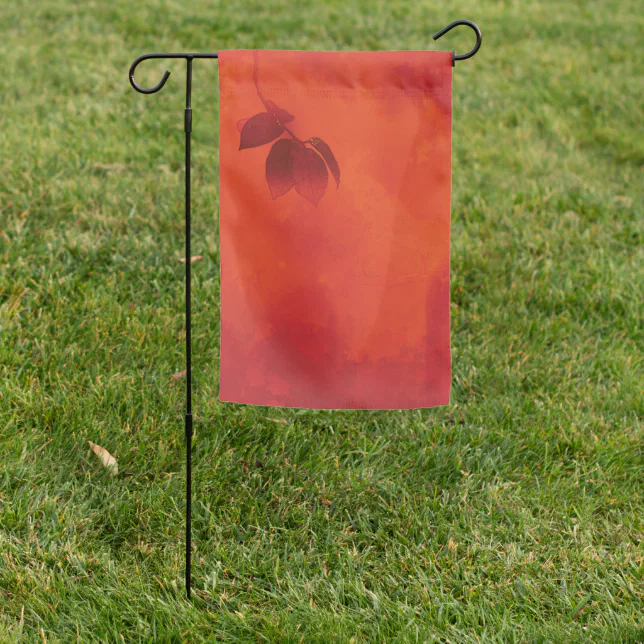 Burnt Orange Persimmon Leaf Abtract Autumn Garden Flag | Zazzle
