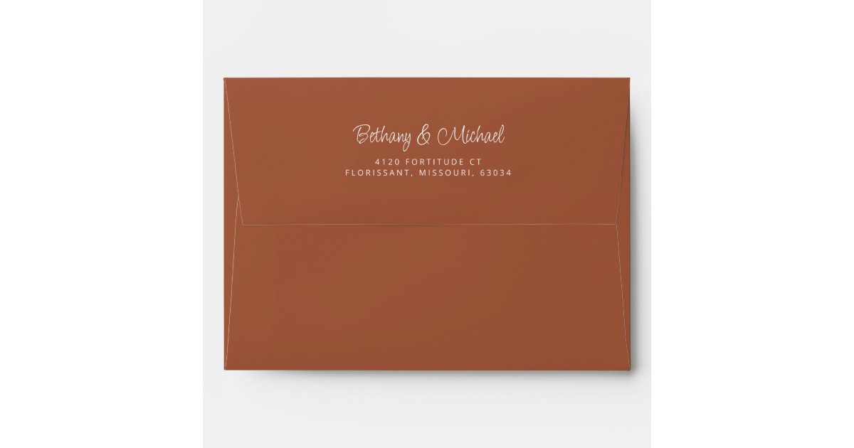 Burnt Orange Return Address Envelope | Zazzle