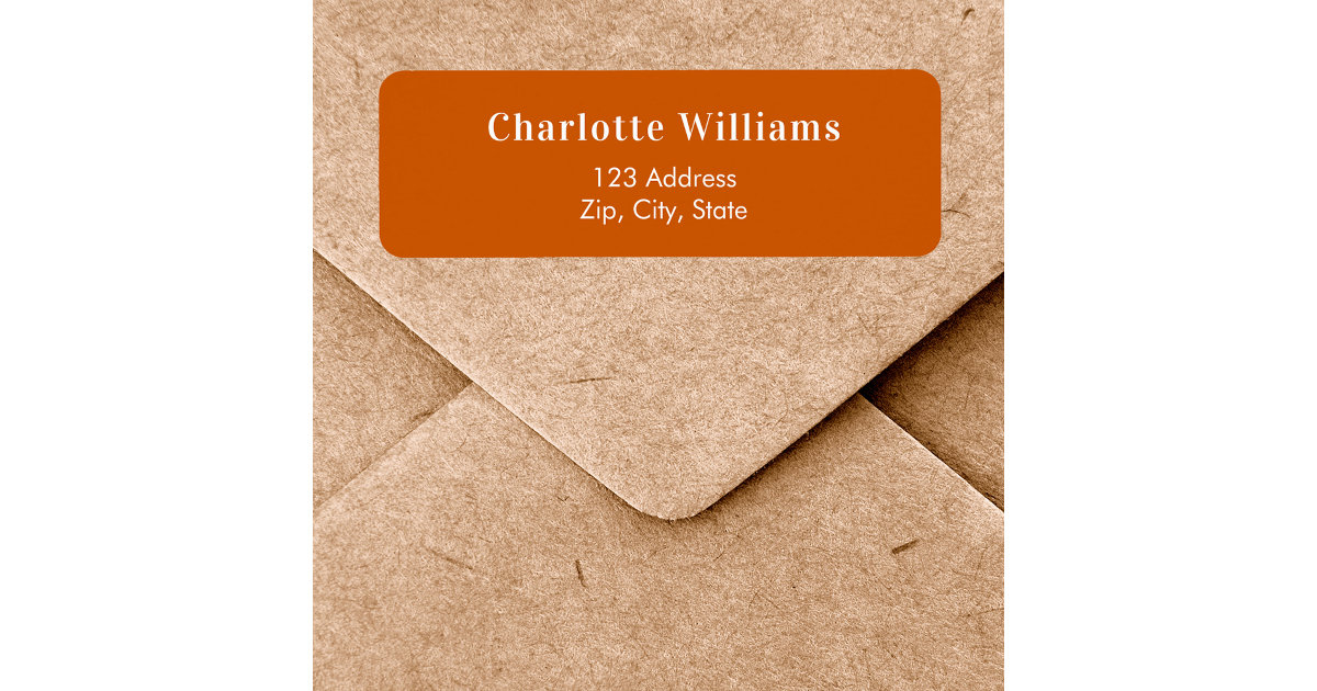 Burnt orange return address label | Zazzle