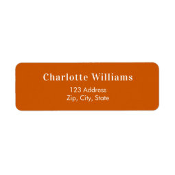 Burnt orange return address label | Zazzle