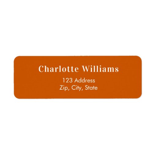 Burnt orange return address label | Zazzle