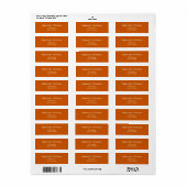 Burnt orange return address label | Zazzle