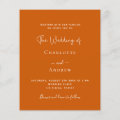 Burnt orange script budget wedding invitation flyer | Zazzle