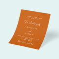 Burnt orange script budget wedding invitation flyer | Zazzle