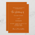 Burnt orange script luxury wedding invitation | Zazzle