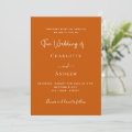 Burnt orange script luxury wedding invitation | Zazzle