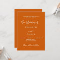 Burnt orange script wedding invitation | Zazzle