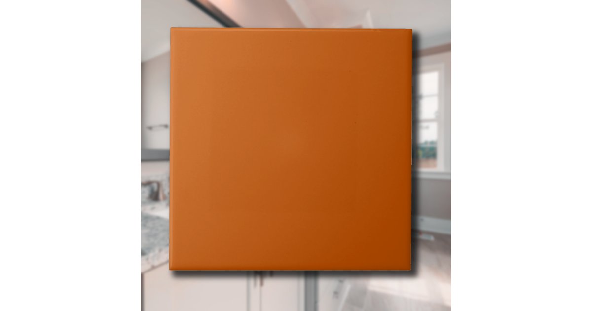 Burnt Orange Solid Color | Classic | Elegant Ceramic Tile | Zazzle
