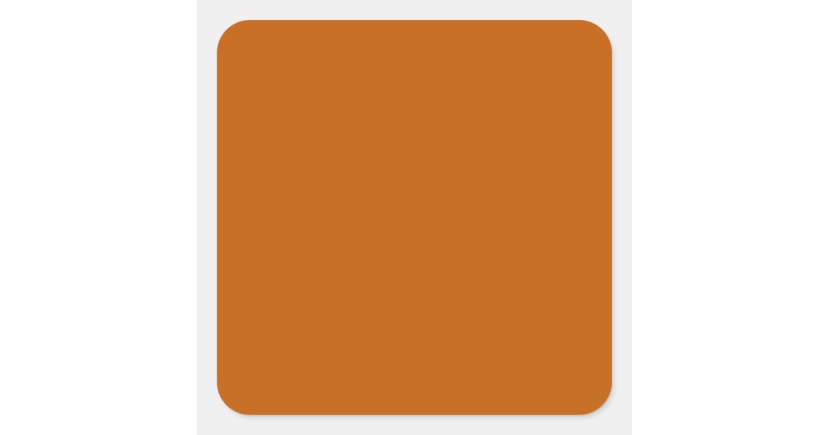 Burnt Orange Square Sticker | Zazzle