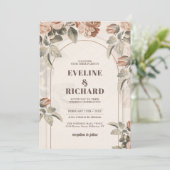 Burnt orange terracotta and greenery foliage arch invitation | Zazzle