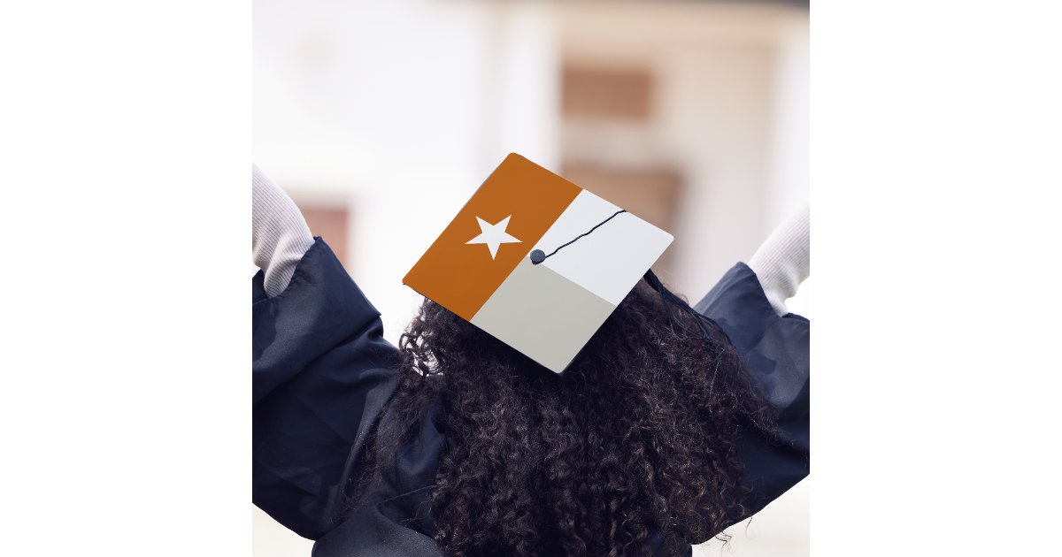 Burnt Orange Texas State Flag Graduation Cap Topper | Zazzle