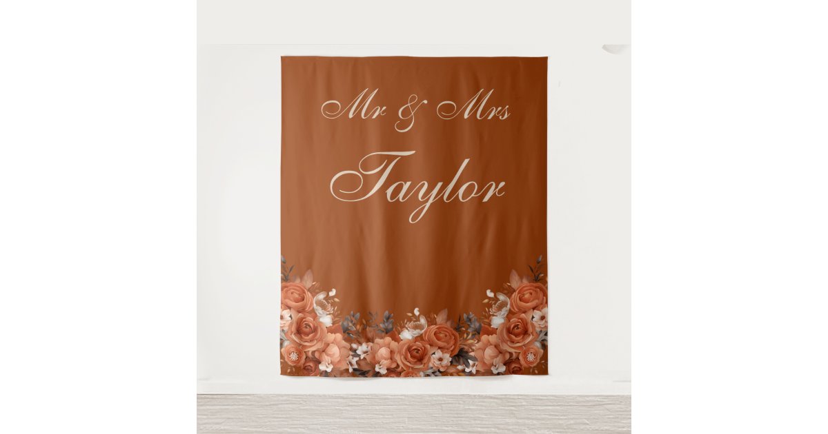 Burnt Orange Wedding Backdrop | Zazzle