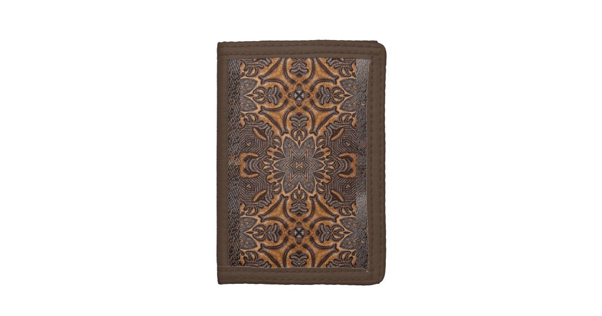 Burnt Rustic Leather Wallet | Zazzle