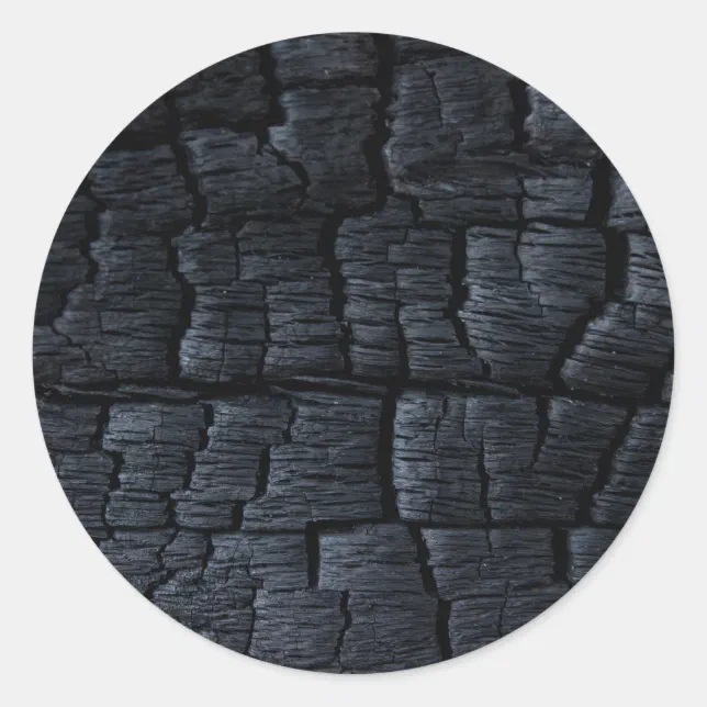 Burnt Wood Texture Classic Round Sticker | Zazzle