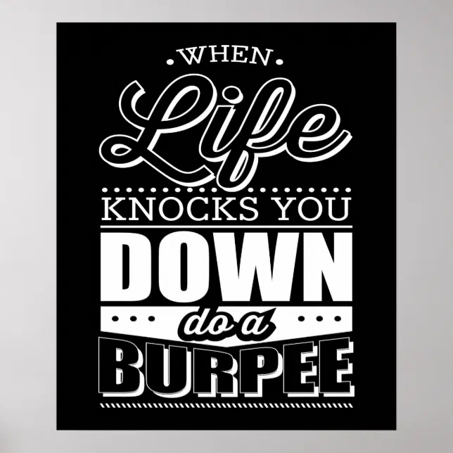 Burpees Fitness Gym Workout Inspiration Poster | Zazzle