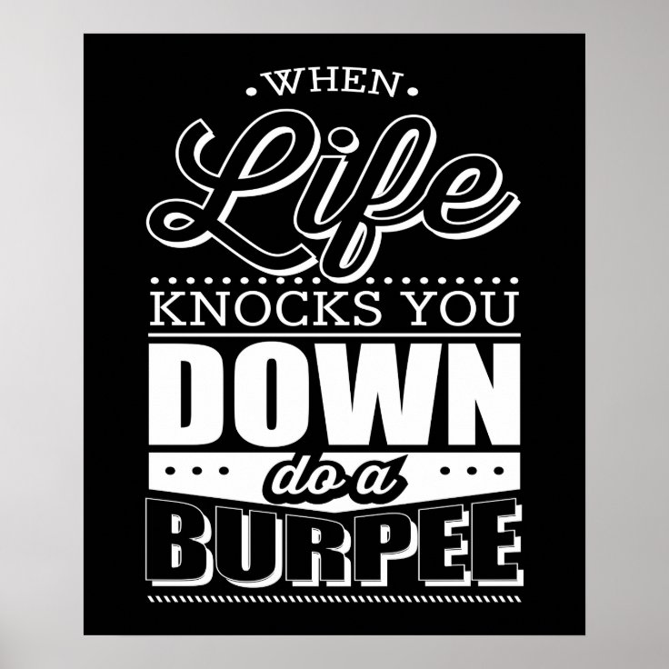 Burpees Fitness Gym Workout Inspiration Poster | Zazzle