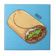 Burrito cartoon illustration ceramic tile | Zazzle