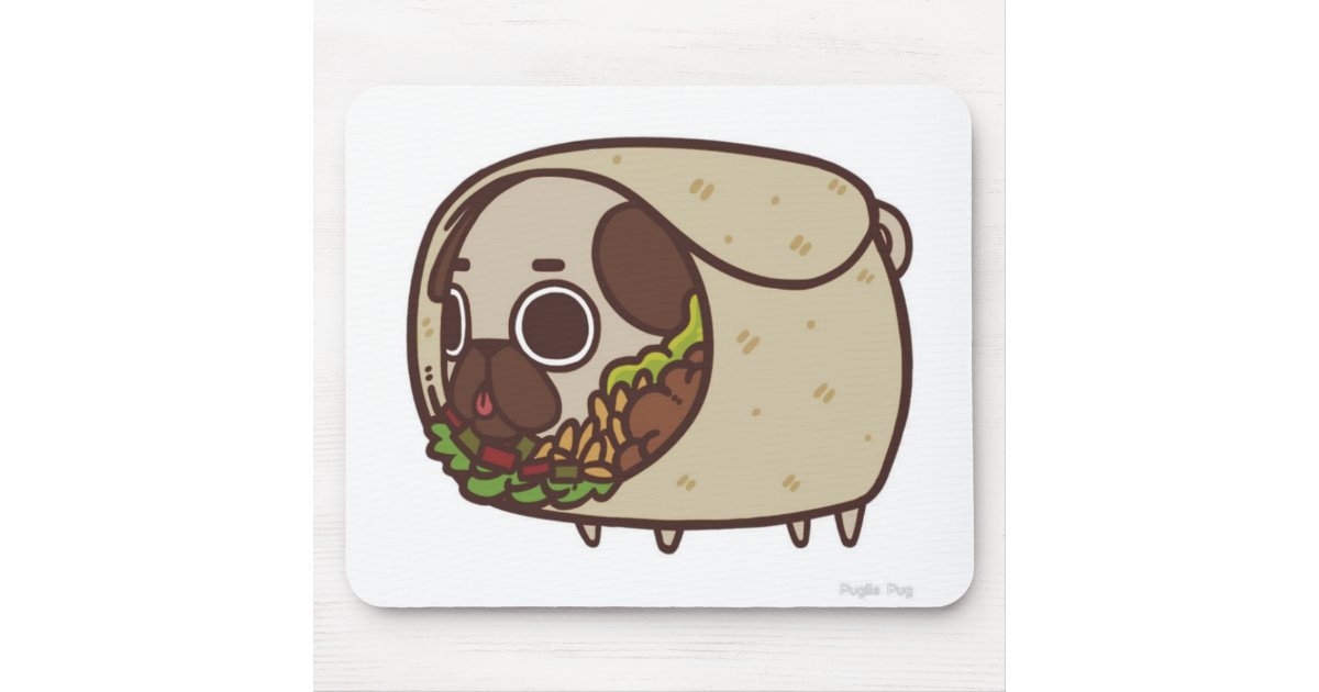 Burrito Pug Mousepad | Zazzle