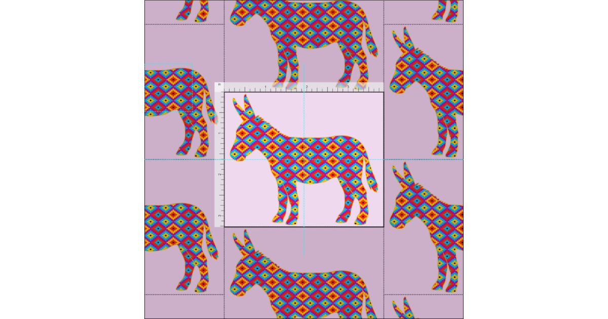 Burro in Colorful Pattern Fabric | Zazzle