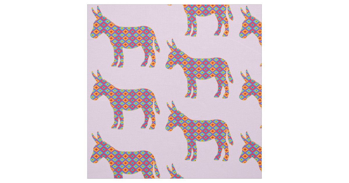 Burro in Colorful Pattern Fabric | Zazzle
