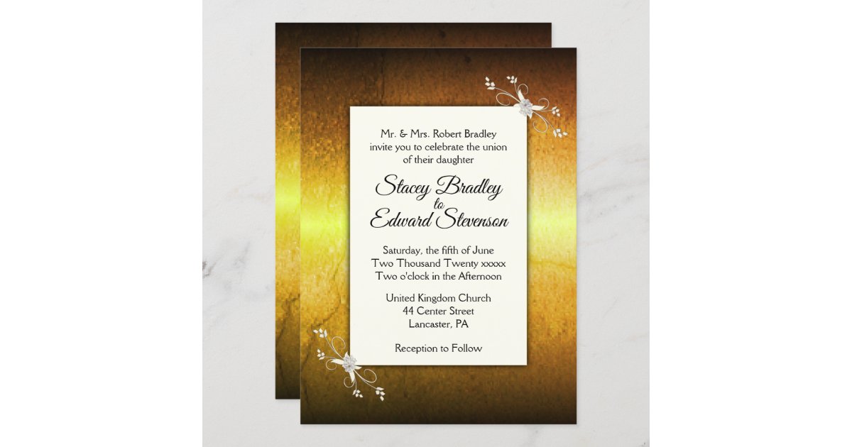 Bursting Yellow Haze Wedding Invitation | Zazzle
