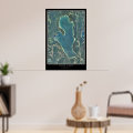 Burt Lake Michigan Satellite Poster Map | Zazzle