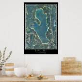 Burt Lake Michigan Satellite Poster Map | Zazzle
