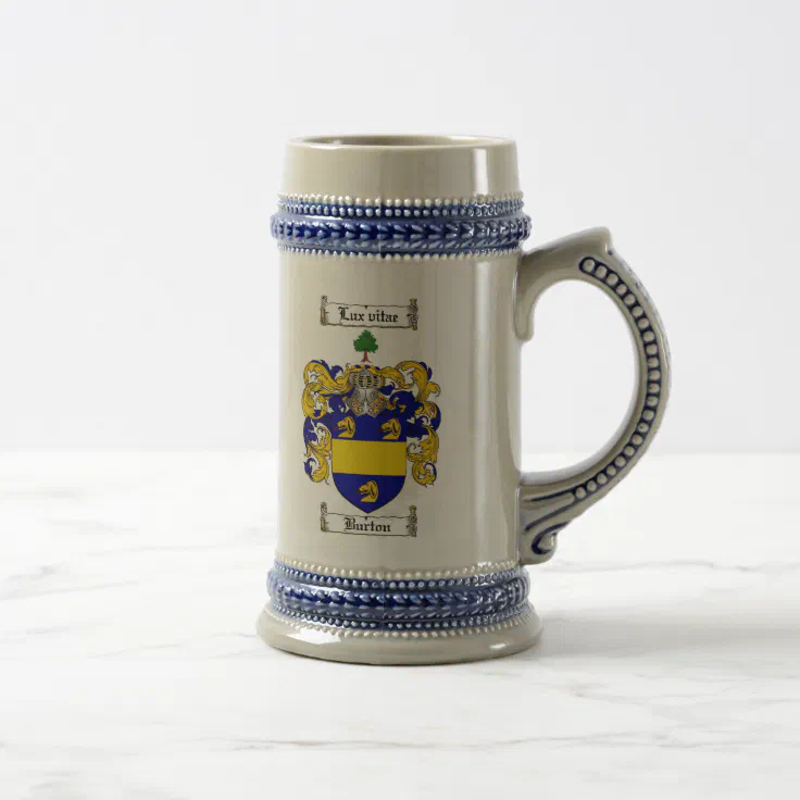 Burton Coat of Arms Stein / Burton Family Crest | Zazzle