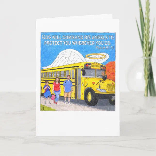 Bus Angel Greeting Card | Zazzle