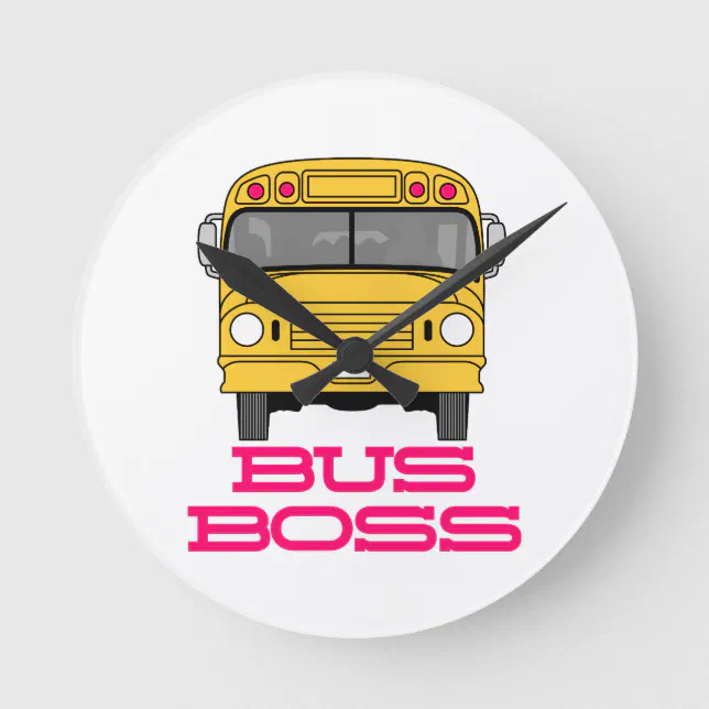 Bus Boss Round Clock | Zazzle