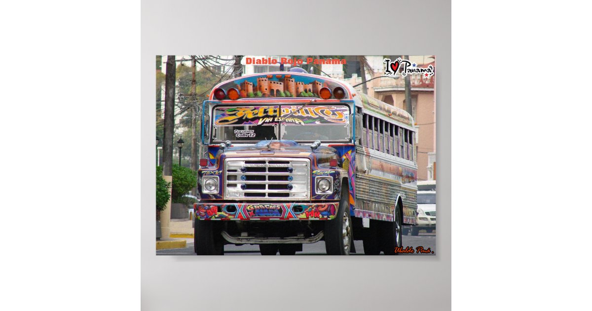 Bus, diablo rojo Panama Poster | Zazzle