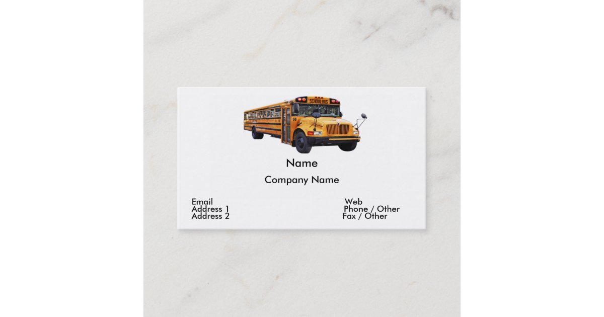 Bus Driver Business Card | Zazzle.com