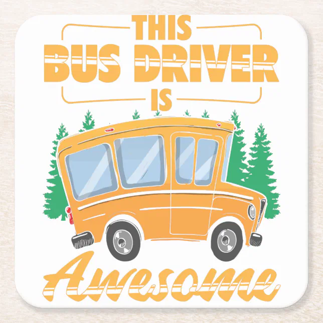 Bus driver occupation | School bus coach gift Square Paper Coaster | Zazzle