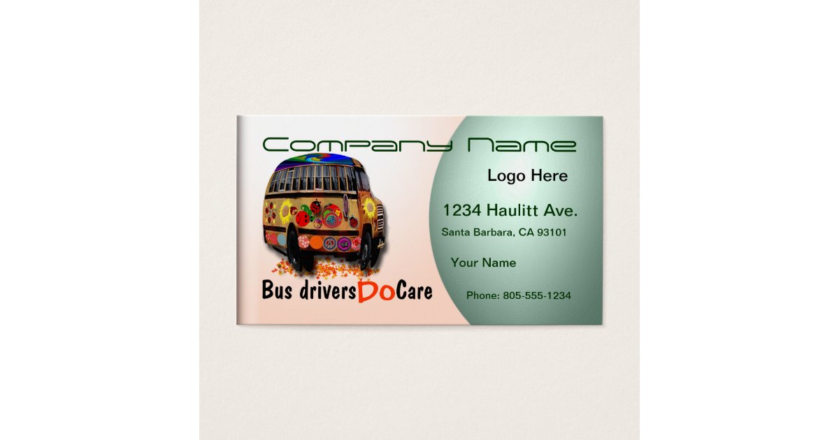 Bus Driver Professional Business Card | Zazzle.com